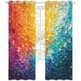 Bright Petals Sheer Curtains 84 Inch Long 2 Panels, Abstract Colored ...
