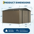 Aprafie 10 x 10ft Storage Shed, Outdoor Metal Shed with Lockable Double ...