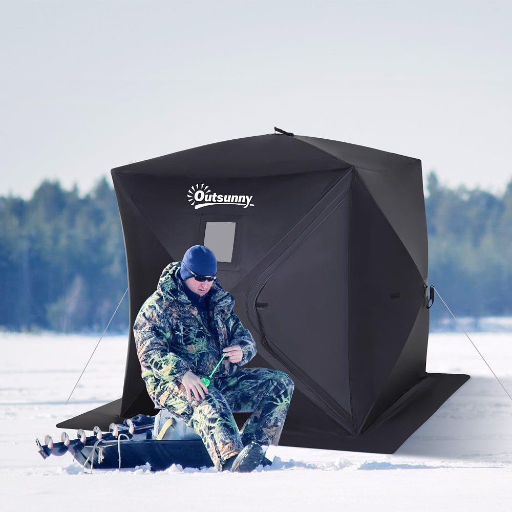 New Pop Up Ice Fishing Tent Portable Insulated Shelter For 2 Person ...
