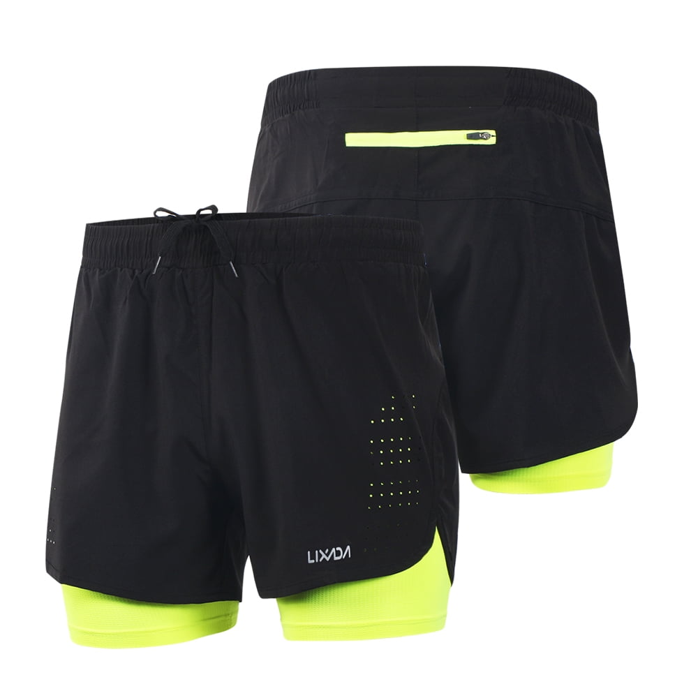 Lixada Lixada Mens 2 In 1 Running Shorts Quick Drying Breathable