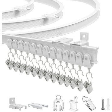 Bendable U-Shape Curtain Track Rail System Kit, 1 Meter Flexible Rail ...