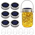 6 Pack Solar Mason Jar Lights for Outside, 30 LED Solar Mason Jar Lids ...