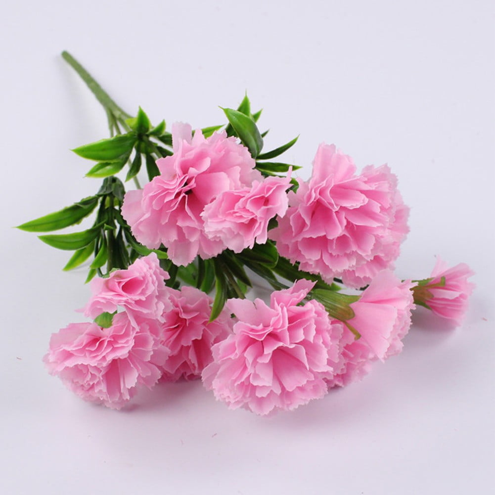 Gerich 11 Heads Artificial Carnation Flower Realistic Fake Silk ...