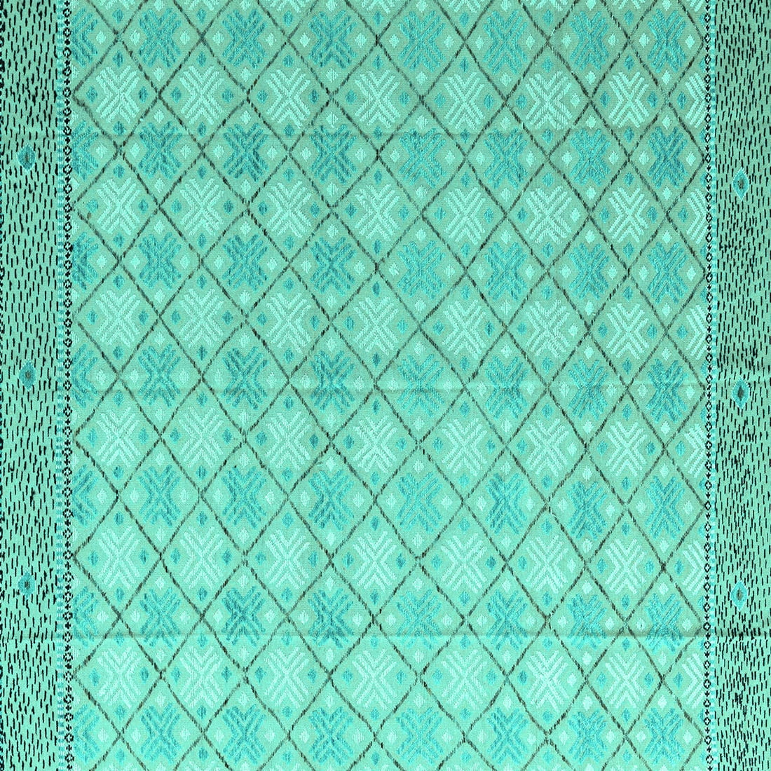 Ahgly Company Machine Washable Indoor Square Abstract Turquoise Blue ...