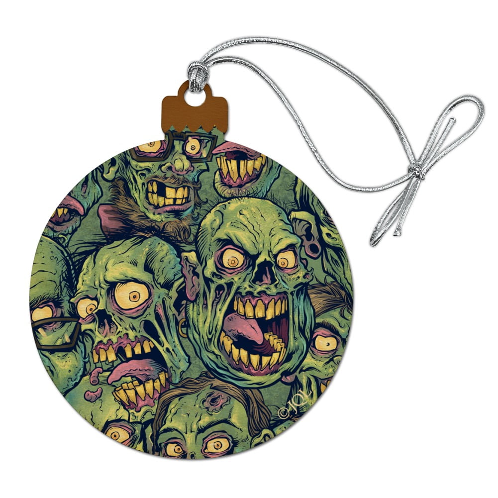 Zombie Pattern Dead Corpses Undead Horror Wood Christmas Tree Holiday ...