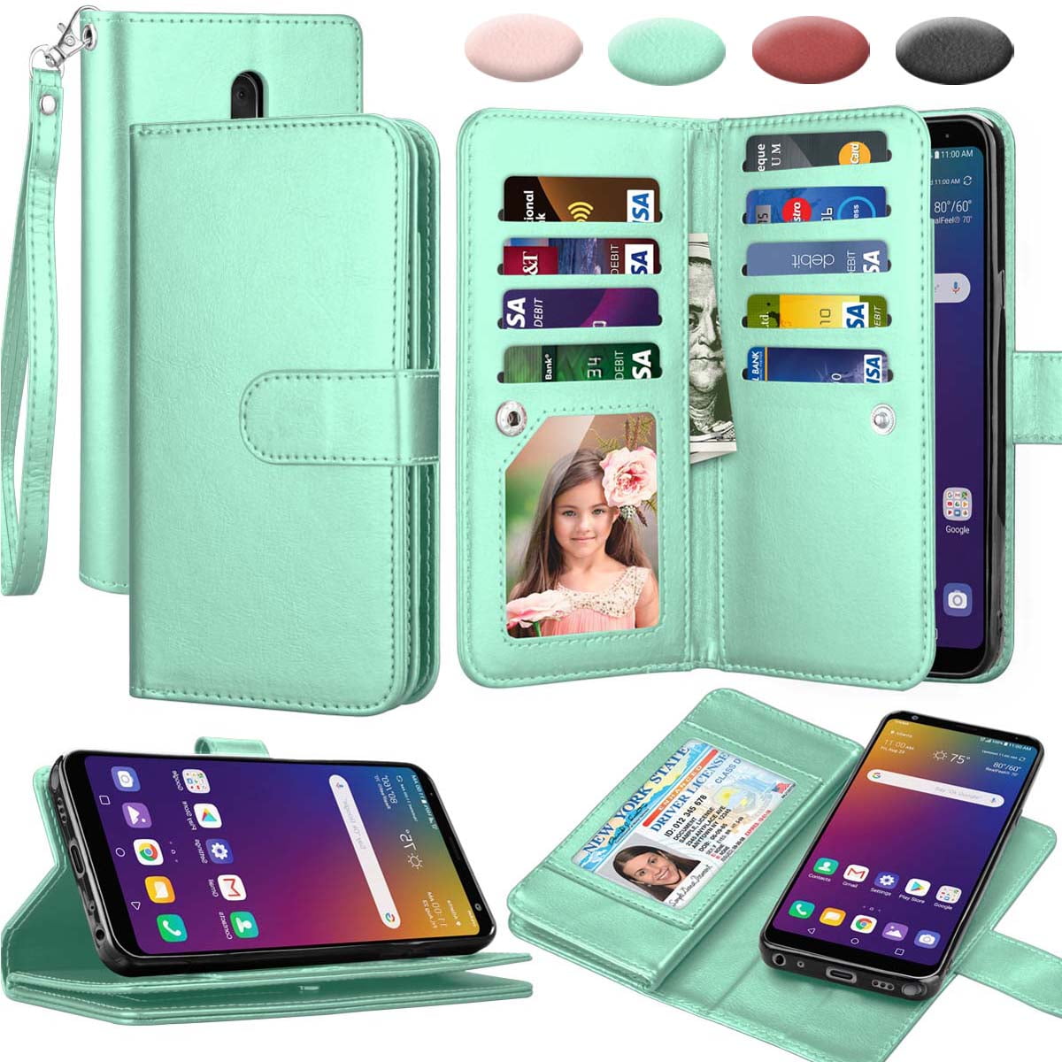 LG stylo 5 Case, LG stylo 5+ Wallet Case,Takfox ID Cash Credit Card ...