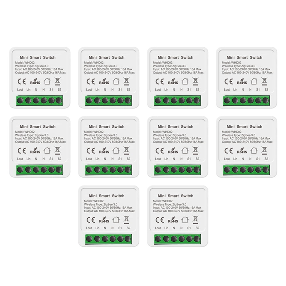 10 Interruptores Inteligentes Wifi de 16 A para Luz de Casa, Módulo de ...