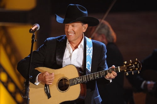 George Strait in black stetson playing guitar smiling 24x36 Poster ...