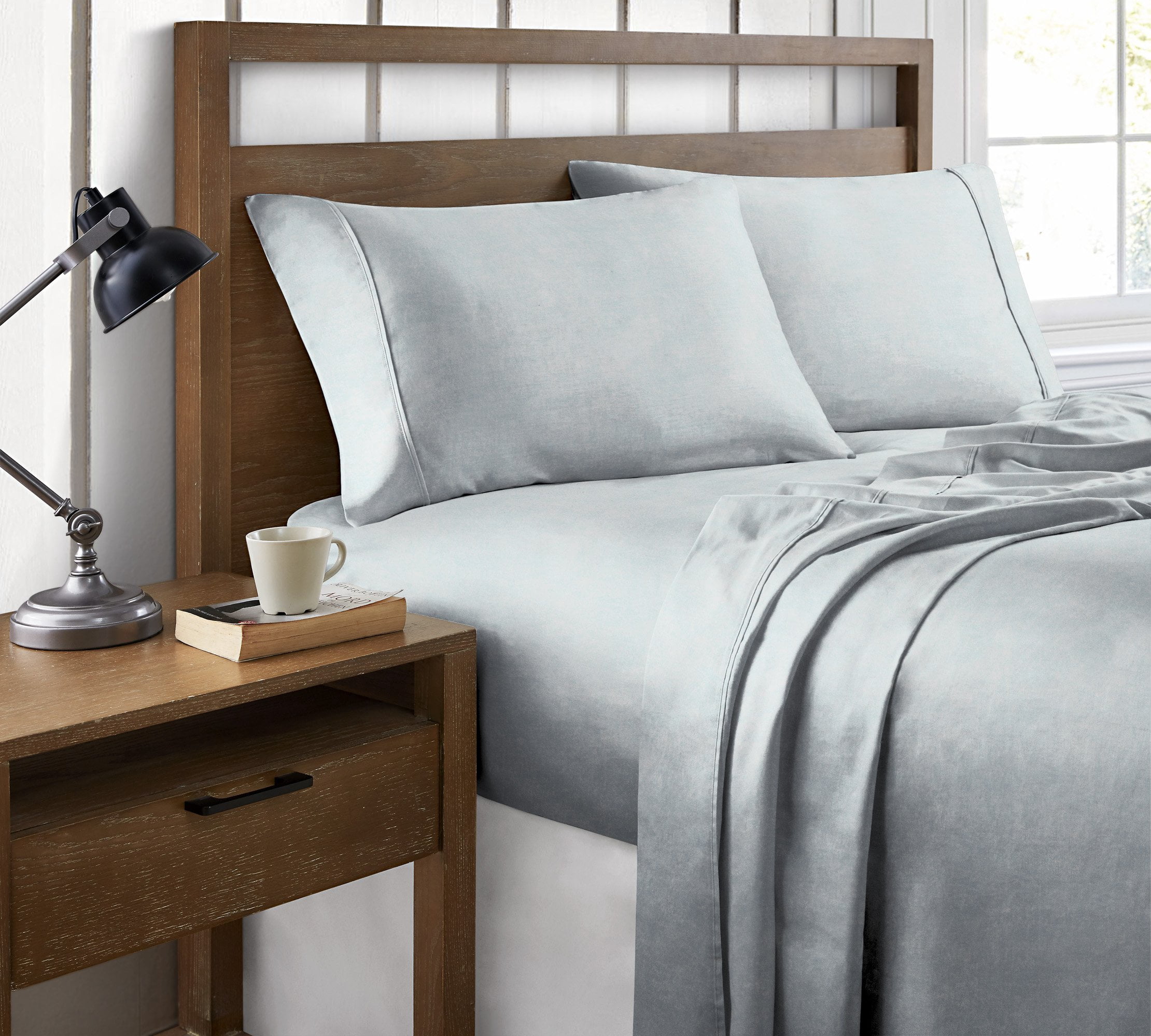 Brielle 100% Organic Cotton Heather Printed Sheets Collection - Walmart.com