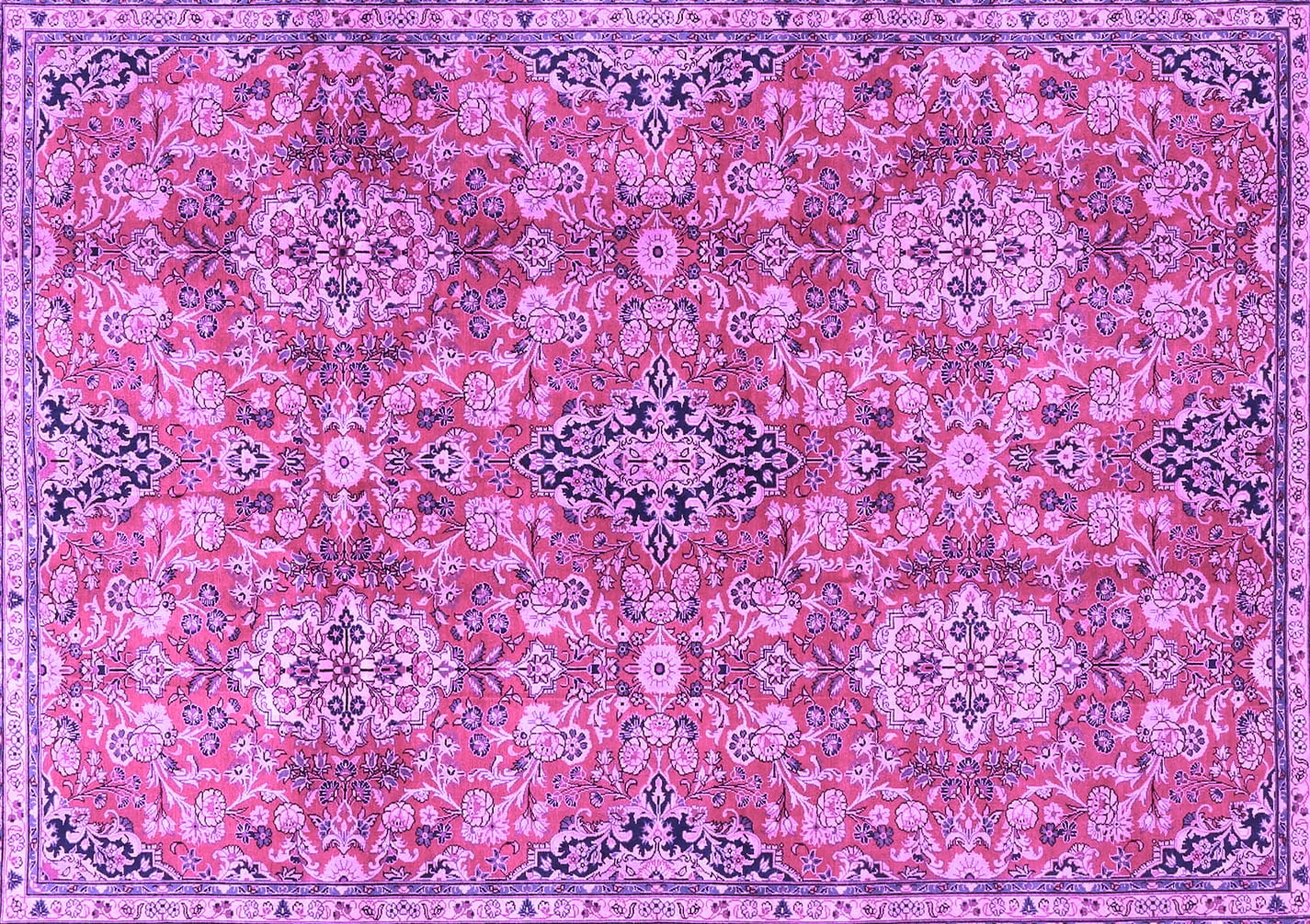 Ahgly Company Indoor Rectangle Persian Purple Traditional Area Rugs, 2 ...