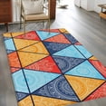 Blue Yellow Red Boho Kitchen Runner Rug 2.7x5 Washable Runners for ...