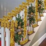 50ft Gold Tinsel Garland - 1500cm Metallic Christmas Decorations for ...