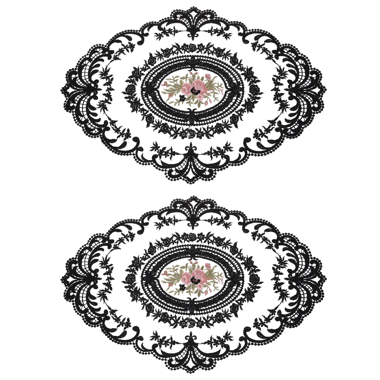 Click here for Unique Bargains 12x16-In Retro Lace Placemat Oval... prices