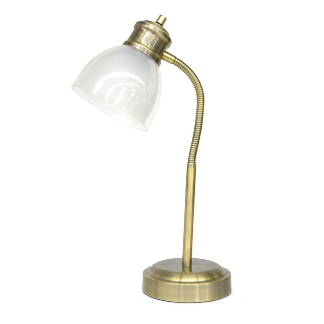 Mainstays Gold Metallic Task Lamp with Goose Neck, Gold- 20"H - Walmart.com