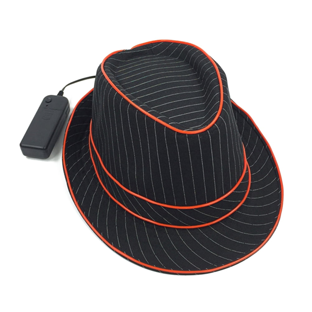 Baozhu LED Blinking Flashing Stripe Wide Brim Hat Dress Hat for Party ...