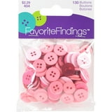 Favorite Findings Basic Buttons Assorted Sizes, 130/Pkg, Pink - Walmart.com