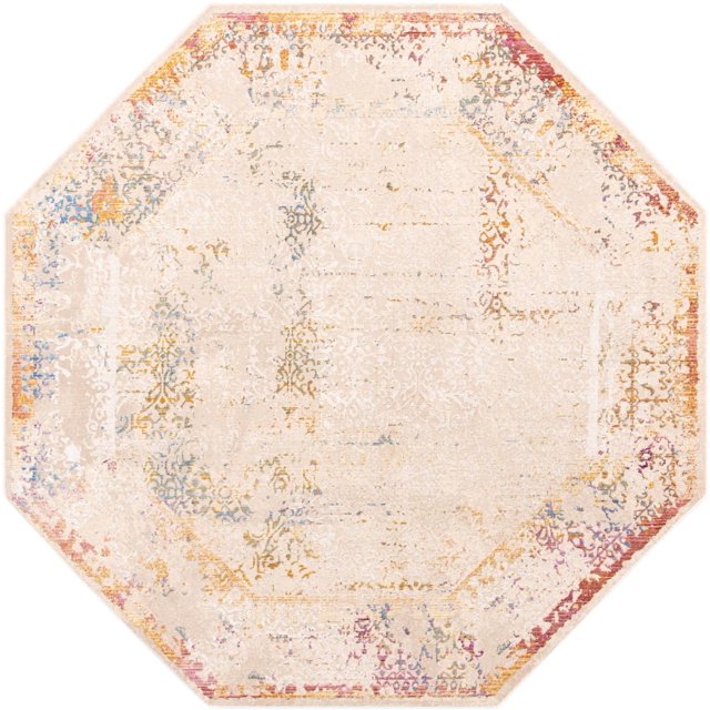 Rugs.com Deepa Collection Rug – 8 Ft Octagon Ivory Medium Rug Perfect ...