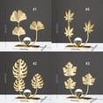 AOOOWER Gold Leaves Figurines Decorative Sculptures Metal Leaves ...