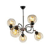 GoldSwift Clear Amber Round Sphere Glass Lamp Shade Replacement Globe ...