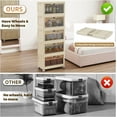 3 Tier Stackable Plastic Storage Bins with Lids, Collapsible Closet ...