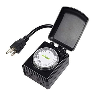 Woods 50012WD Outdoor 24-Hour Heavy Duty Mechanical Plug-In Timer, 2 ...