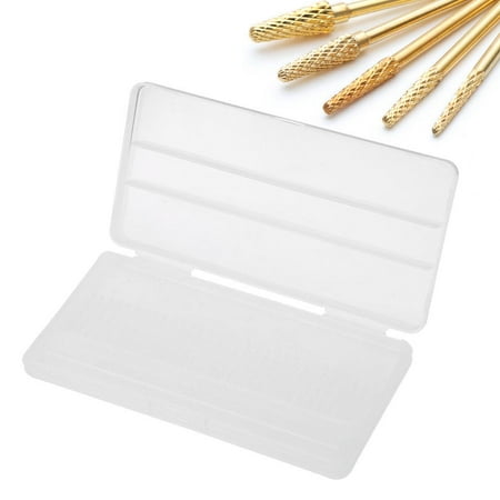 Domqga 30 Holes Storage Box Manicure Drill Bits Container Holder ...
