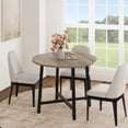 31.5-Inch Round Dining Table, Small Kitchen Table with Steel Frame and ...