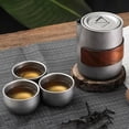 2X Chinese Tea Set Travel Teapot with 3 Cups Tea Cups and Tea Storage ...