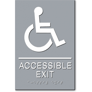 Accessible Exit Wheelchair Sign-Gray / White(1 Unit) - Walmart.com