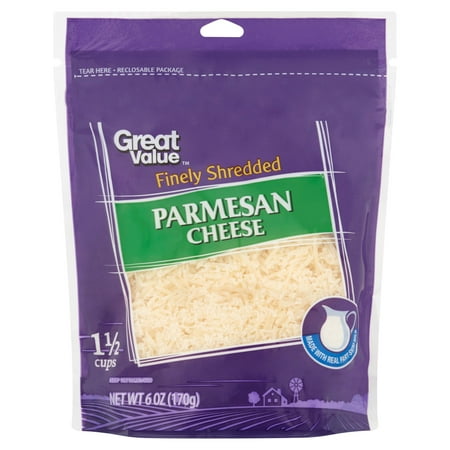 Great Value Finely Shredded Parmesan Cheese, 6 oz - Walmart.com