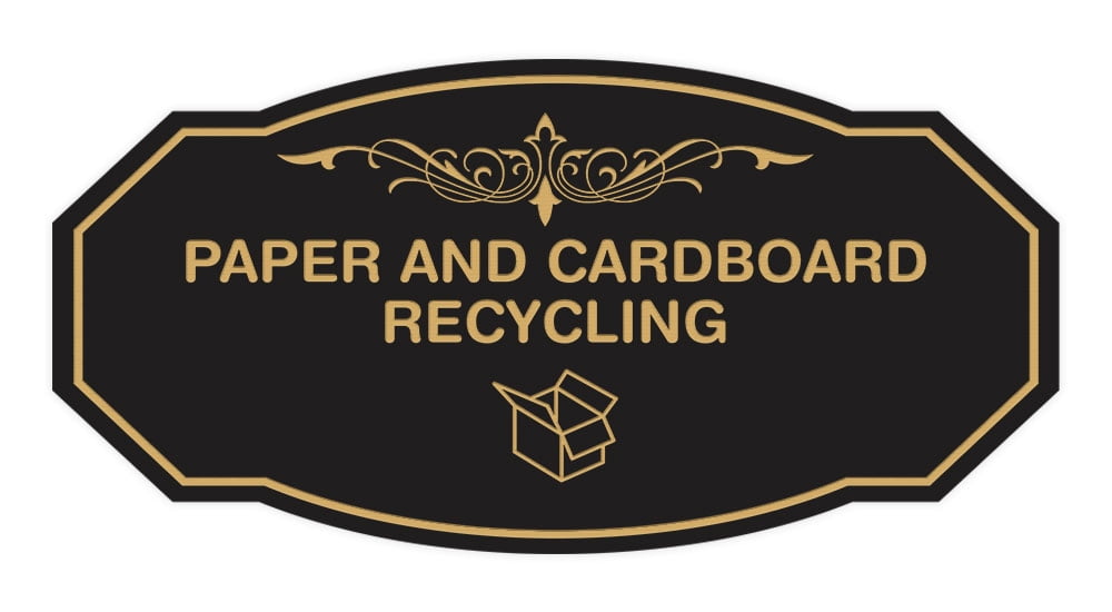 Signs ByLITA Victorian Paper and Cardboard Recycling Sign (Black Gold ...