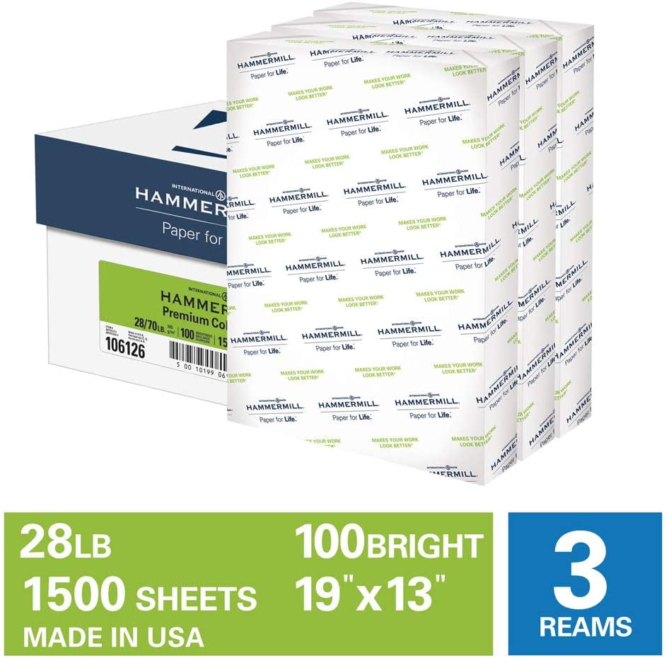 Hammermill Color Copy Premium Paper 28lb, 13x19 100Bright 3Rrms, 1,500 ...