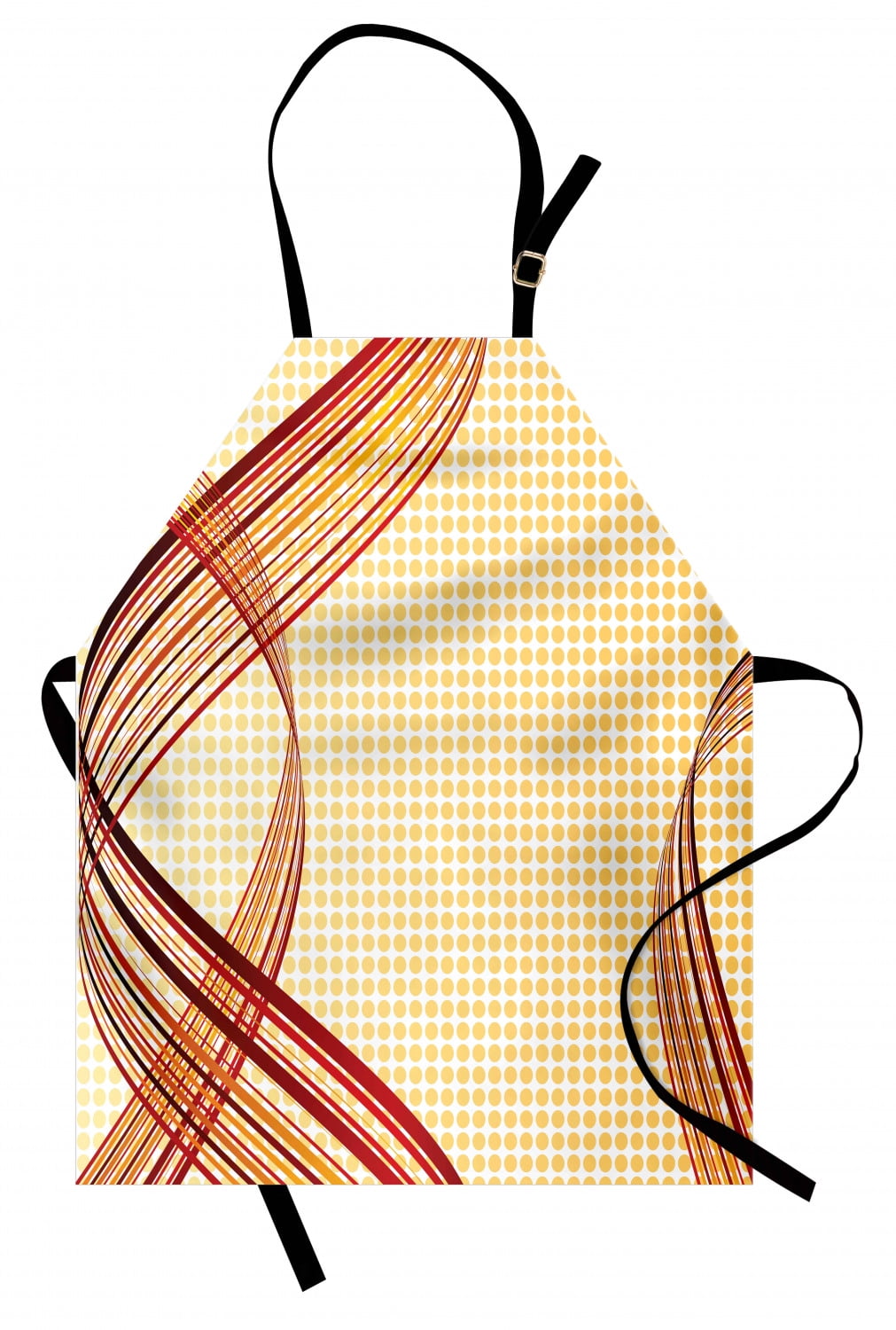 Modern Apron Abstract Curvy Swirled Stripes on Dotted Background ...