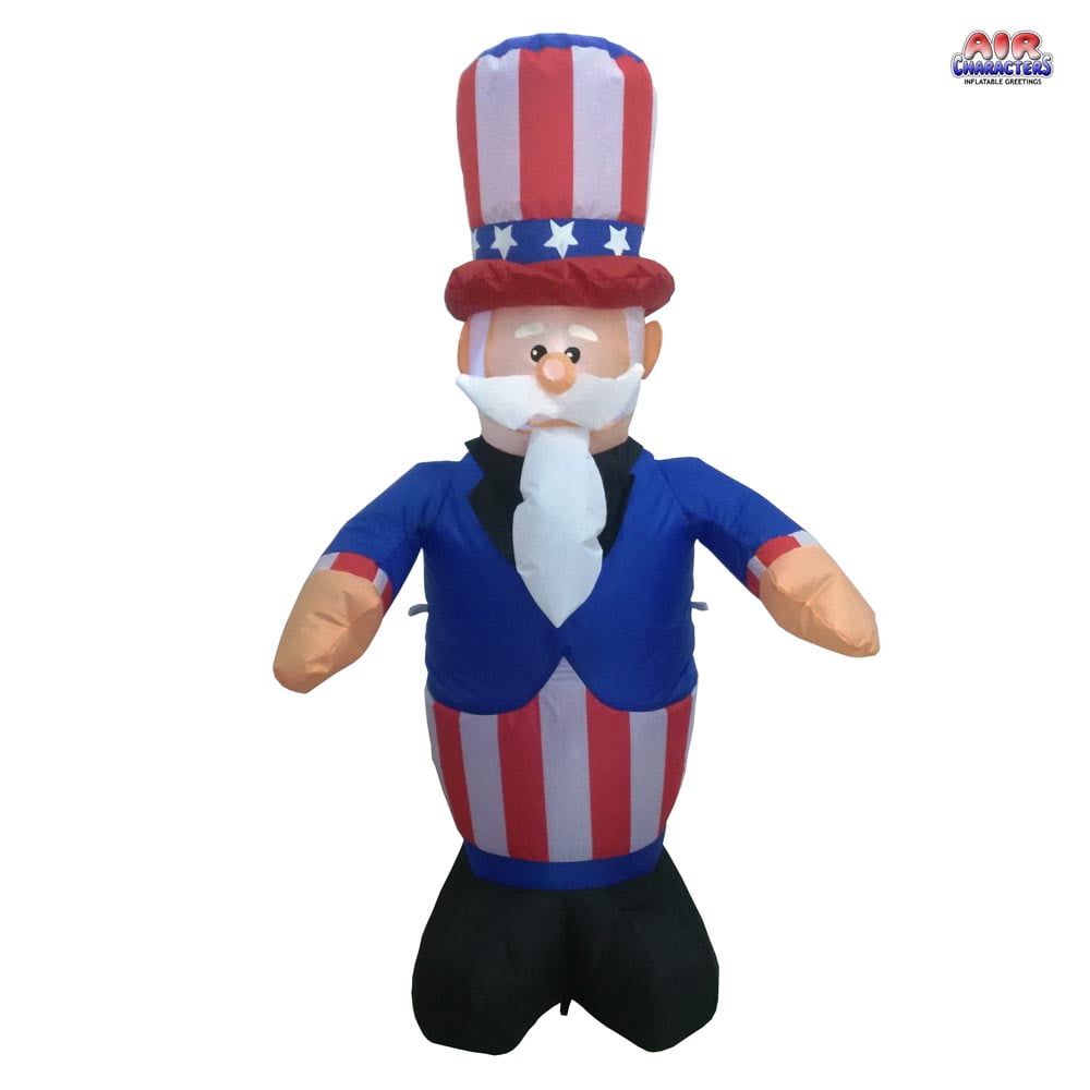 4' Air Blown Inflatable Patriotic Uncle Sam w/ Beard & Mustache ...