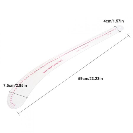 L-Square Ruler, Multi-function High Plastic Sewing Ruler French Curve ...