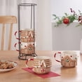 Gingerbread House Stacking Ceramic Mug Set 11.5 OZ 4-Piece Holiday Time ...