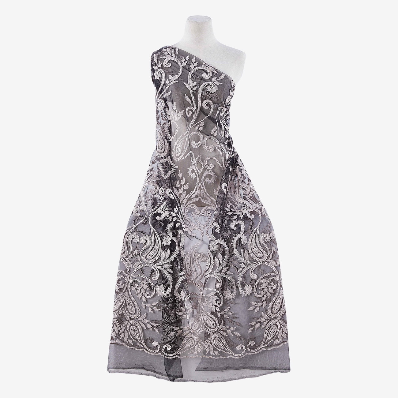 ZELOUF Vienna Metallic Yarn Emb On Mesh , Sewing, DIY, Crafts Fabric By ...