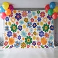 Colorful Flower Backdrop for Photography, Boho Style Retro Pink Blue ...