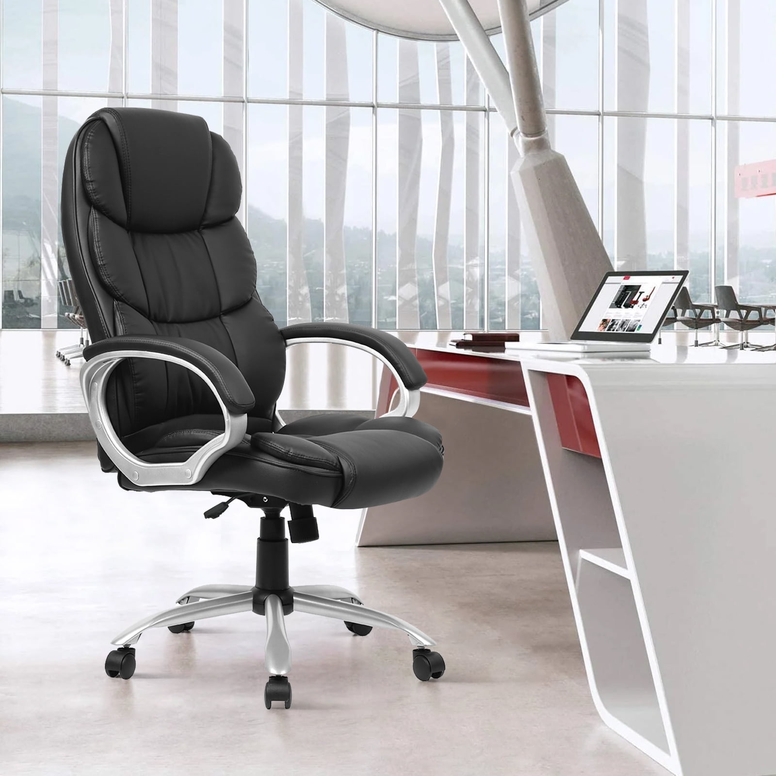 NiamVelo Executive Office Chair PU Leather Computer Desk Chair ...