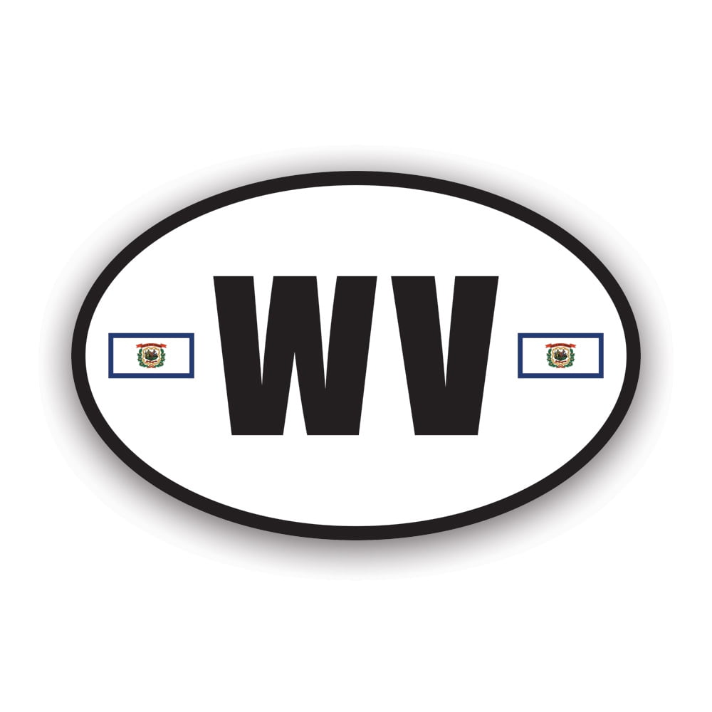 West Virginia Flag Oval Sticker Decal - Self Adhesive Vinyl ...