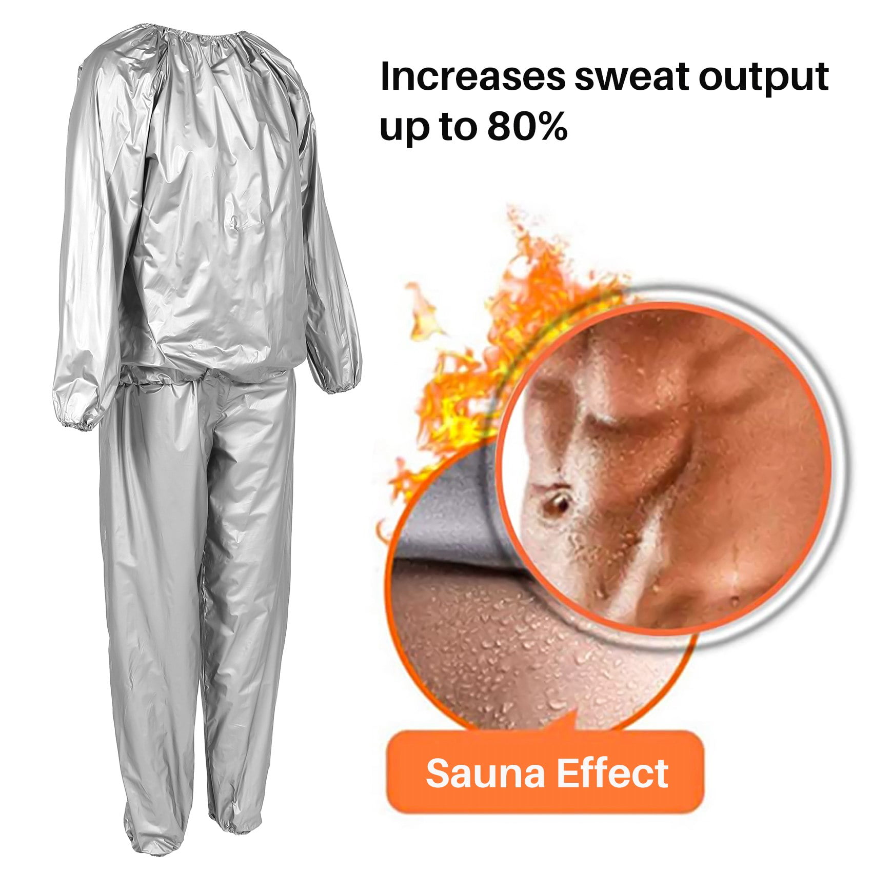 Heavy Duty Fitness Weight Loss Sweat Sauna Suit Exercise Gym Anti-Rip ...