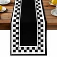 Black Square Dining Table Runner, Graphic Retro Black White Checkered ...