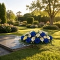 Artificial Cemetery Saddle Flower Arrangement for Headstone, Faux ...