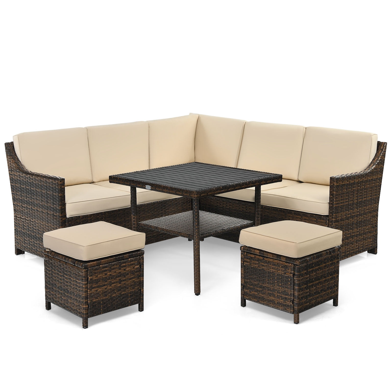 Click here for Patiojoy 6pcs Patio Rattan Furniture Set All-Weath... prices