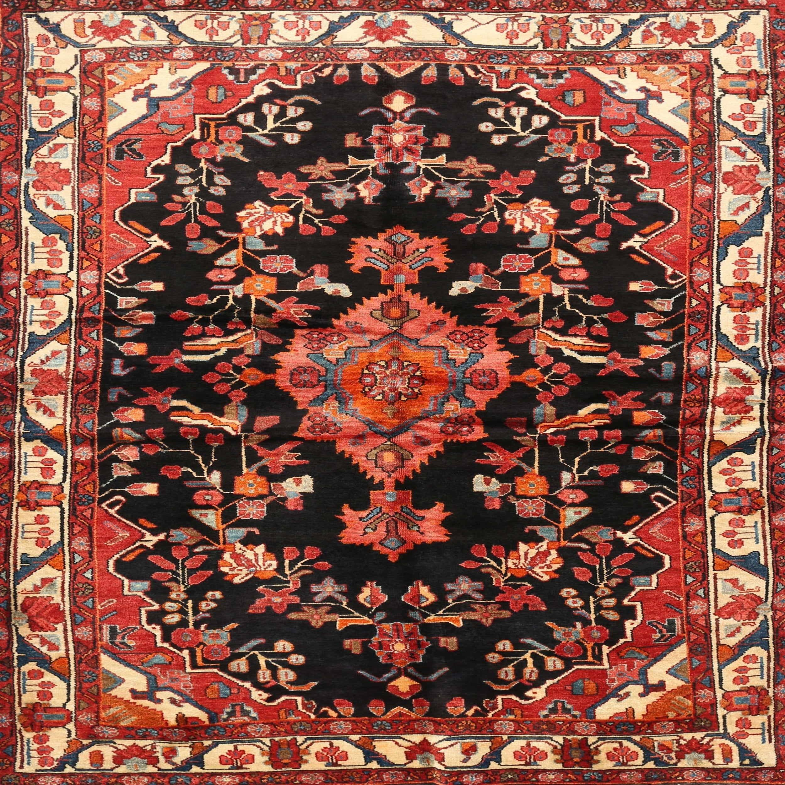 Ahgly Company Indoor Square Traditional Saffron Red Persian Area Rugs ...