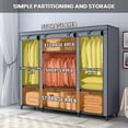 59 Inch Large Capacity Portable Wardrobe, Multifunctional Hanging ...