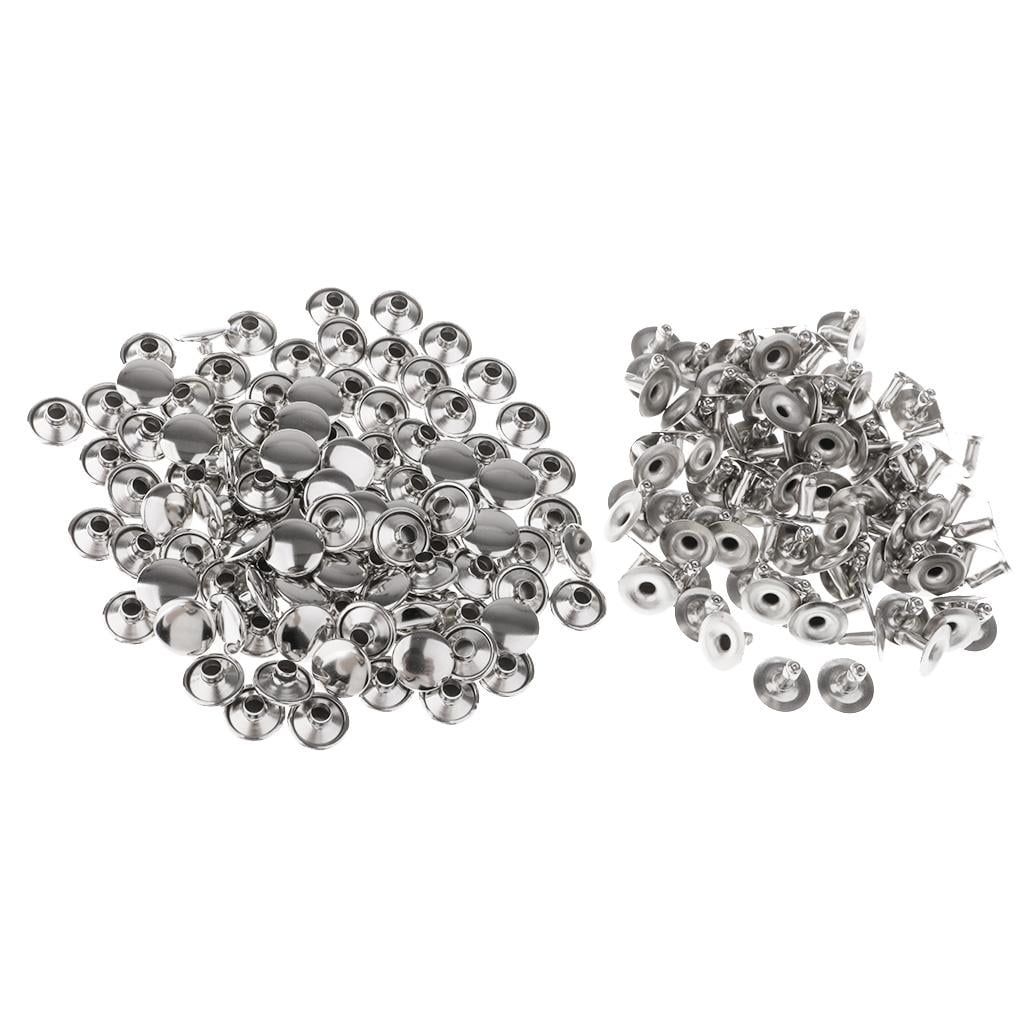 100 Pieces/Set Leather Rivets Single Rivets Tubular Metal Studs for ...
