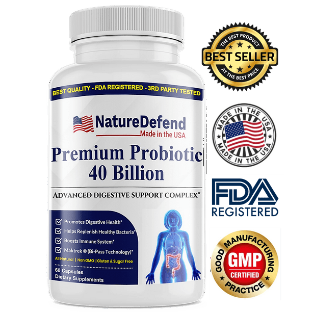 Probiotics 40 Billion CFU Guaranteed Potency. Digestive and Immune! US ...