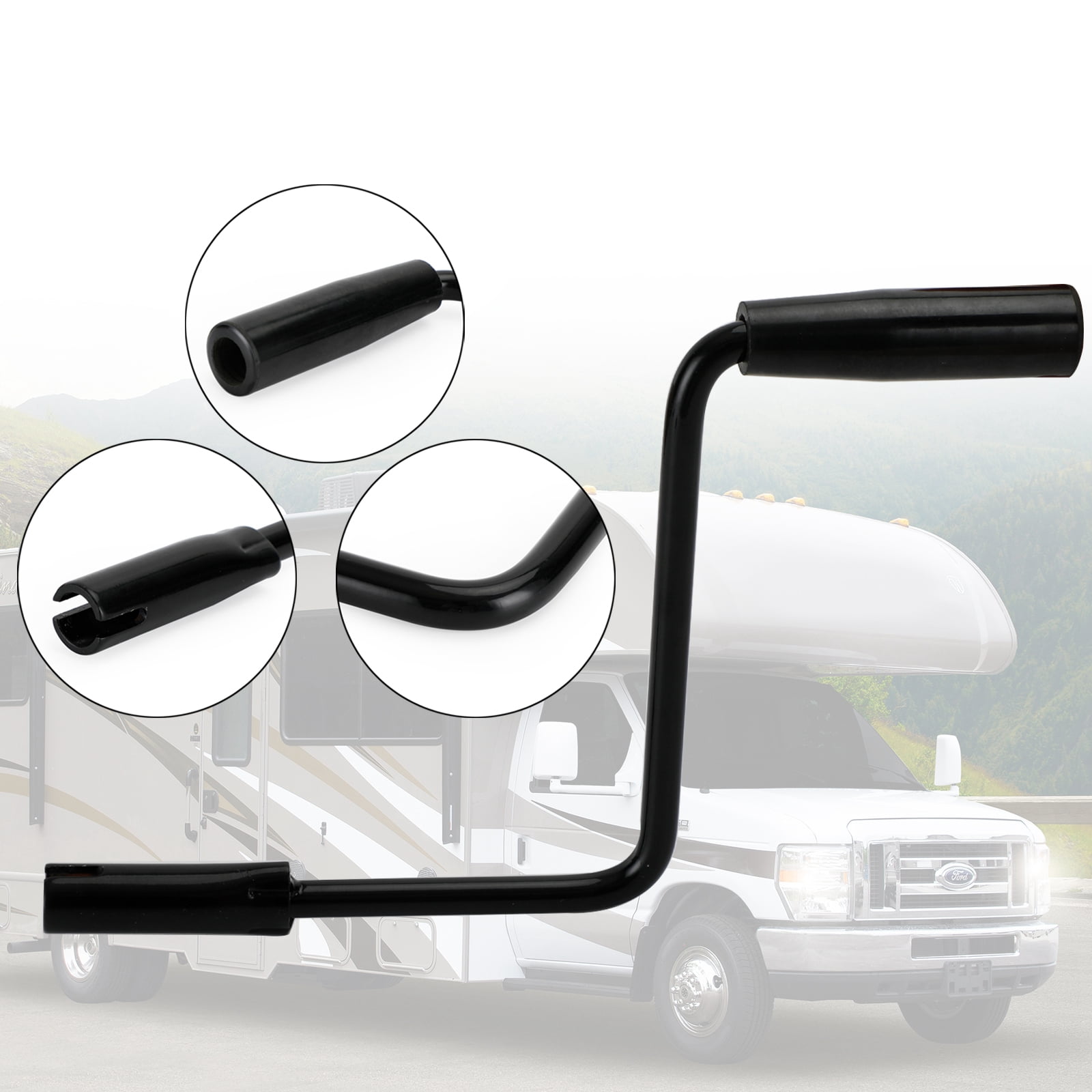 Pop Up Camper Crank Handle Caravan RV Camping Canopy Rocker Black ...