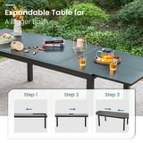 Summit Living 8-Seat Patio Extendable Dining Table, Black Metal Steel ...